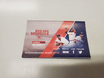 RS20 Boston Red Sox 2016 MLB Baseball Pocket Schedule - Xfinity (2nd ...