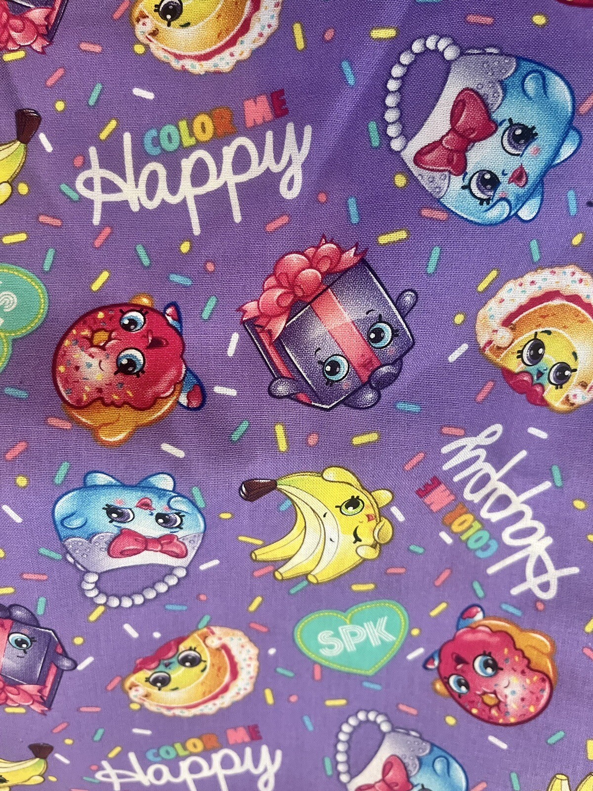 Shopkins Color Me Happy Cotton Beautiful Colors Very Rare Fabric 1 Yard ...