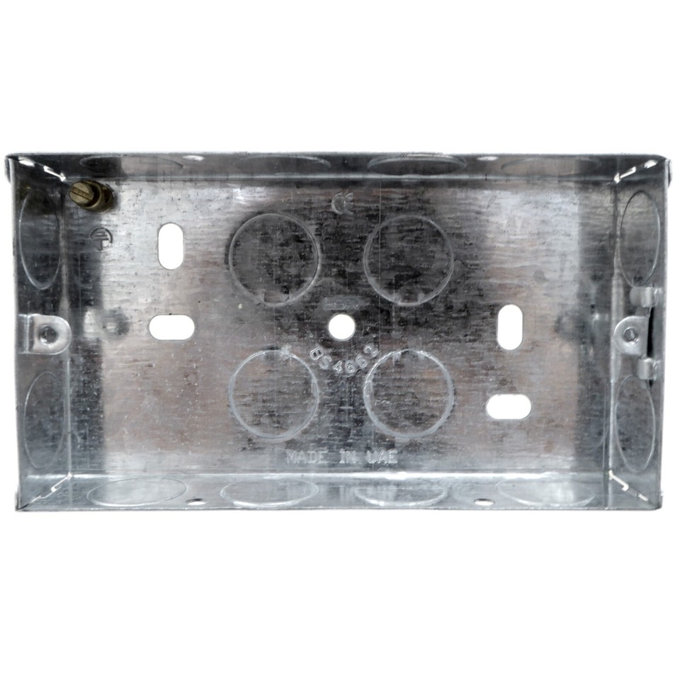 Metal Back Box 25mm 35mm 47mm 1G 2G Dual 1G+1G 2G+1G Galvanised Steel ...