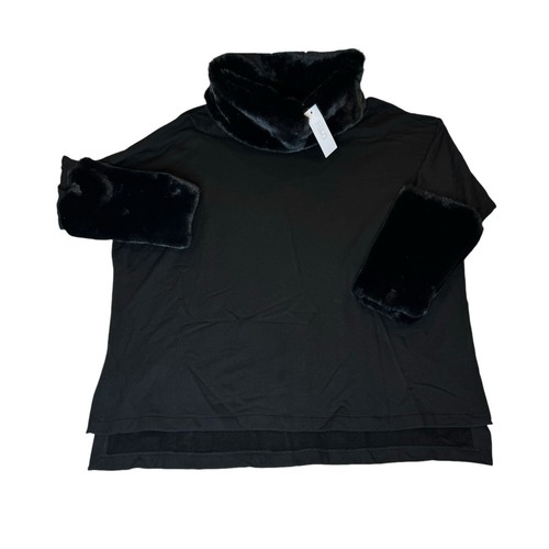 Tess Elliott Studio Faux Fur Cowl Neck Tunic Shaw Oversized Black ...