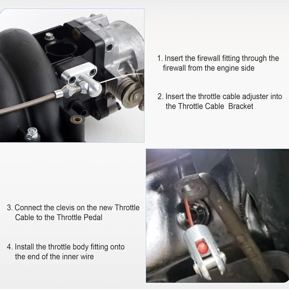 36" Length Adjustable Car Auto Throttle Cable Accelerator Cable ...