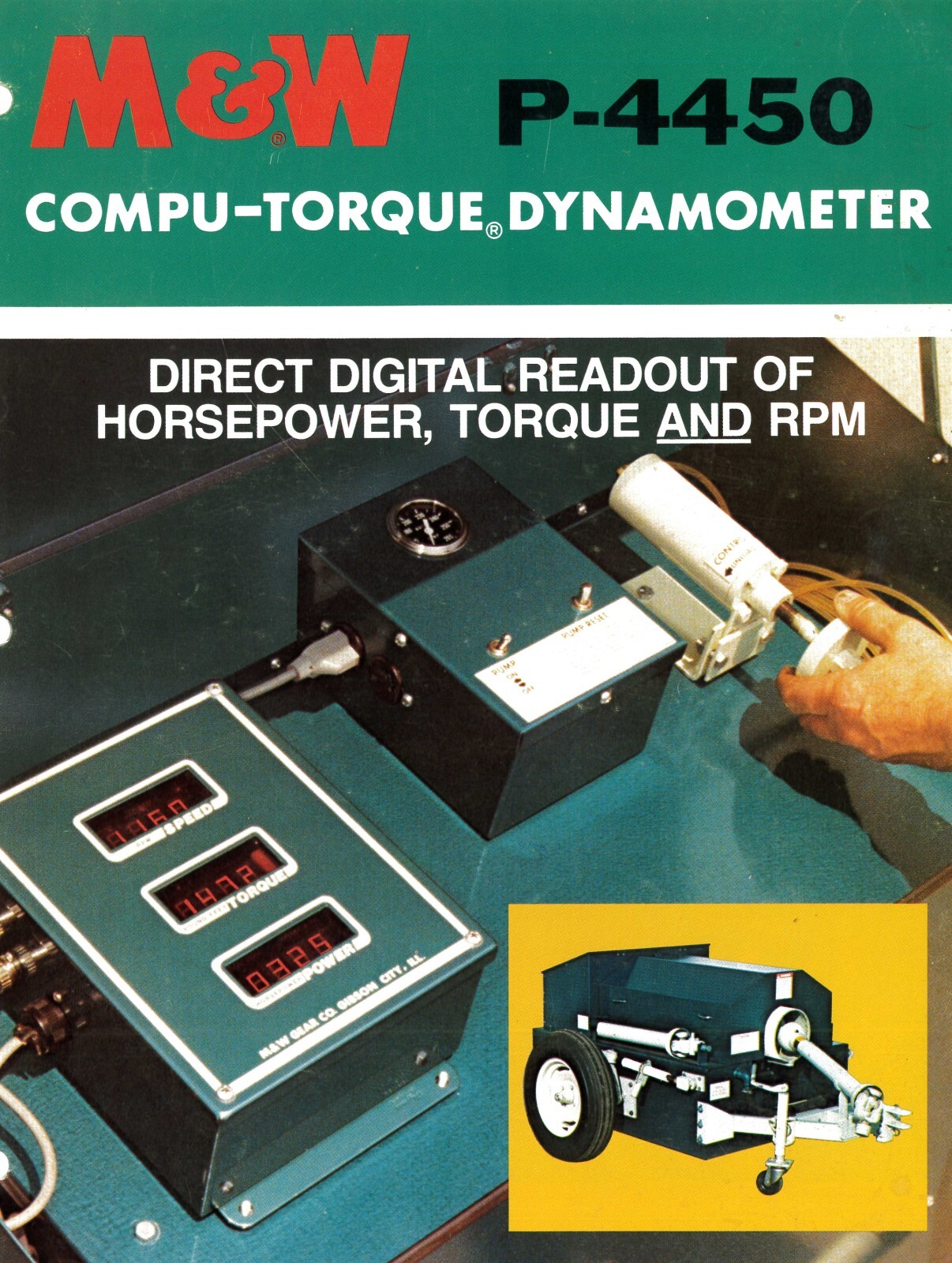 M&W Gear Co. P-4450 Brochure Compu-Torque Dynamometer Dyno w/ Digital ...
