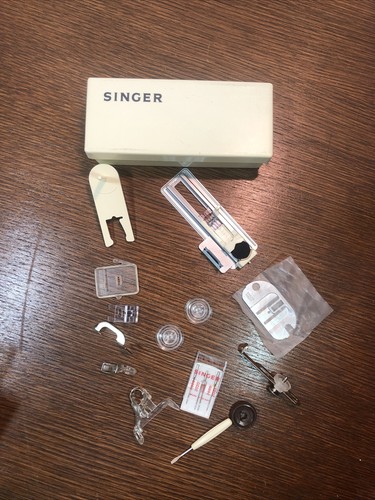 Singer Sewing Machine Parts Case Button Hole Attachment Feet Bobbins | eBay
