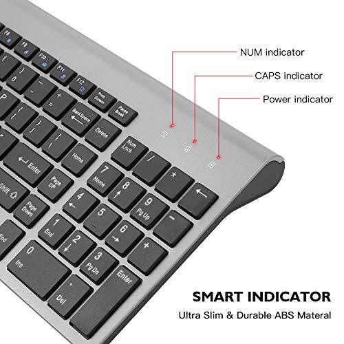 Compact Full Size Wireless Computer Keyboard and Mouse Combo Set 2.4G ...