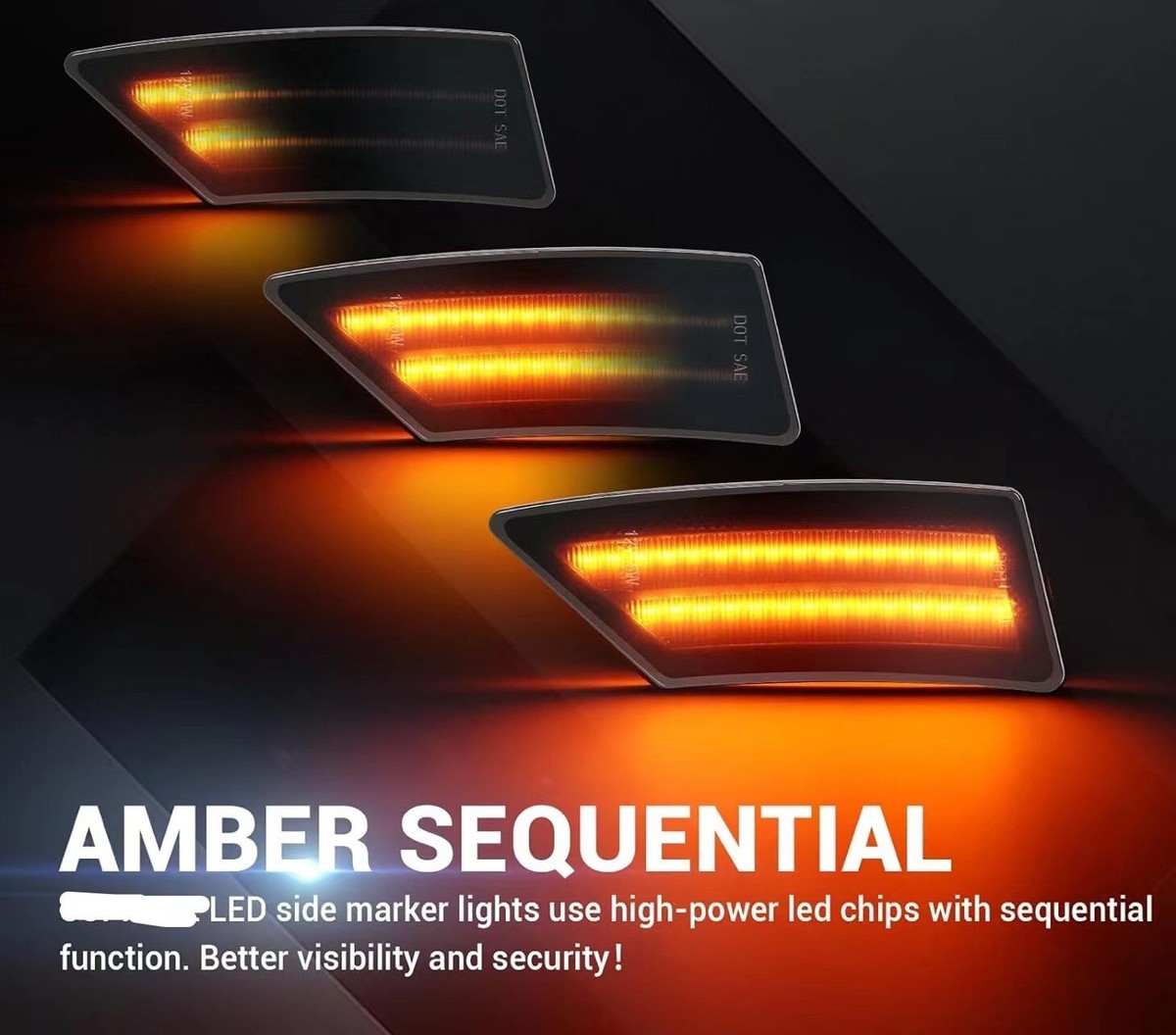 LED Smoked Side Marker Lights Chevy Blazer S10 GMC Jimmy 2 PCS LED Side ...