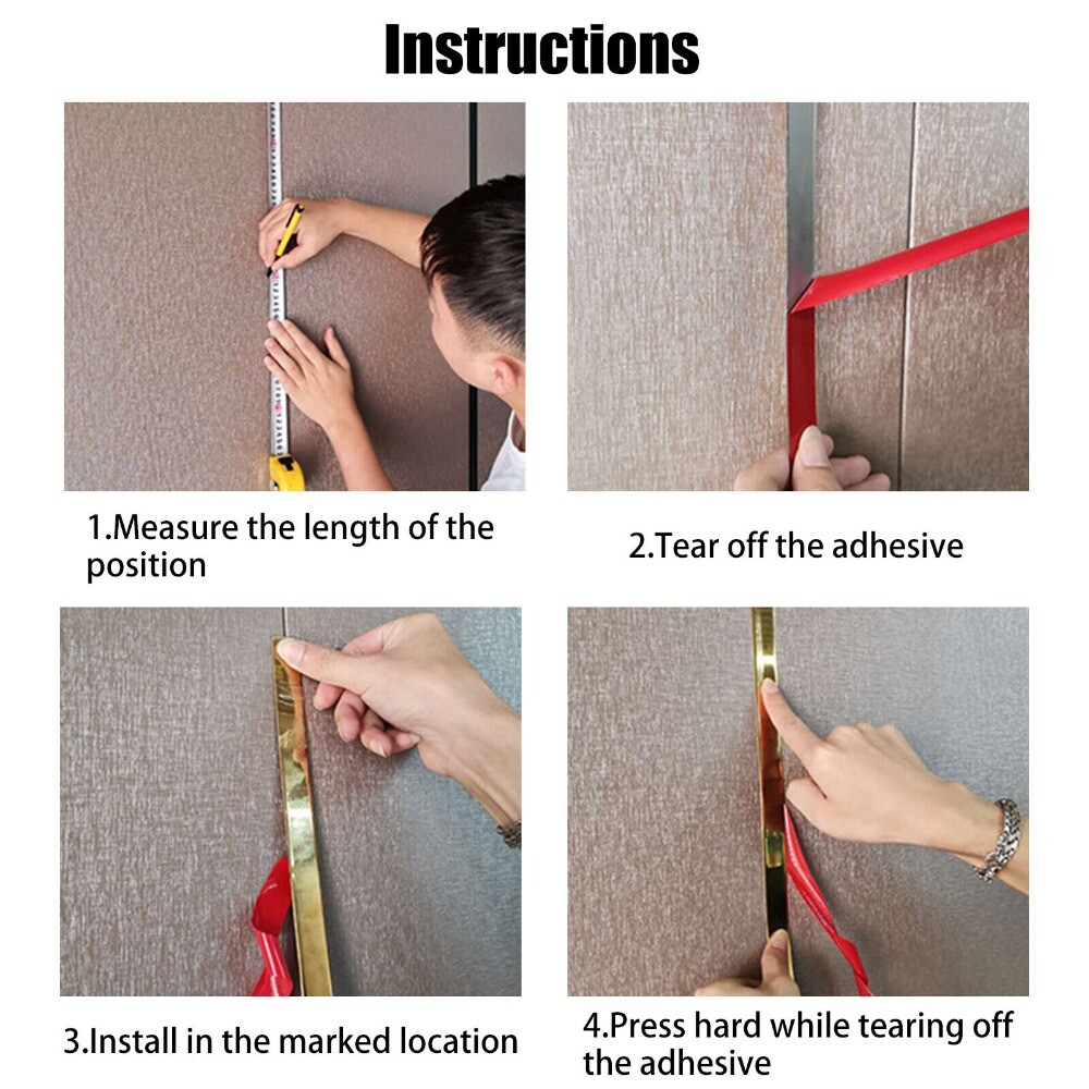 5M Mirror Wall Sticker Wall Ceiling Edge Strip Living Room Decor | eBay