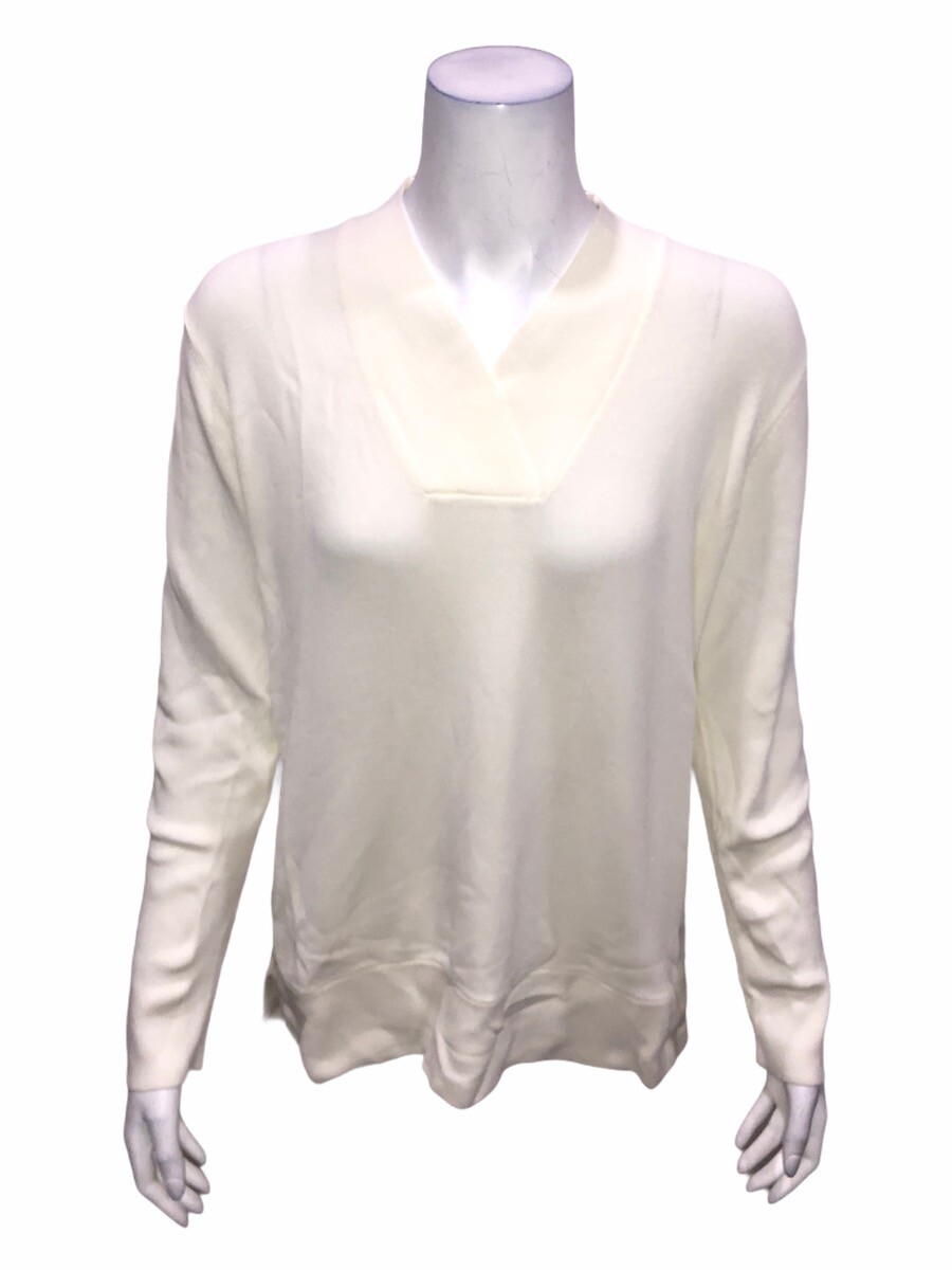 Linea by Louis Dell'Olio Women's Long Sleeve V-Neck Sweater Ivory X ...