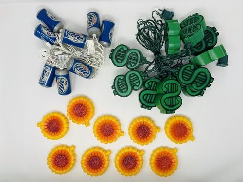 Vintage Plastic Blow Mold Patio RV String Lights! Miller Lite Beer ...
