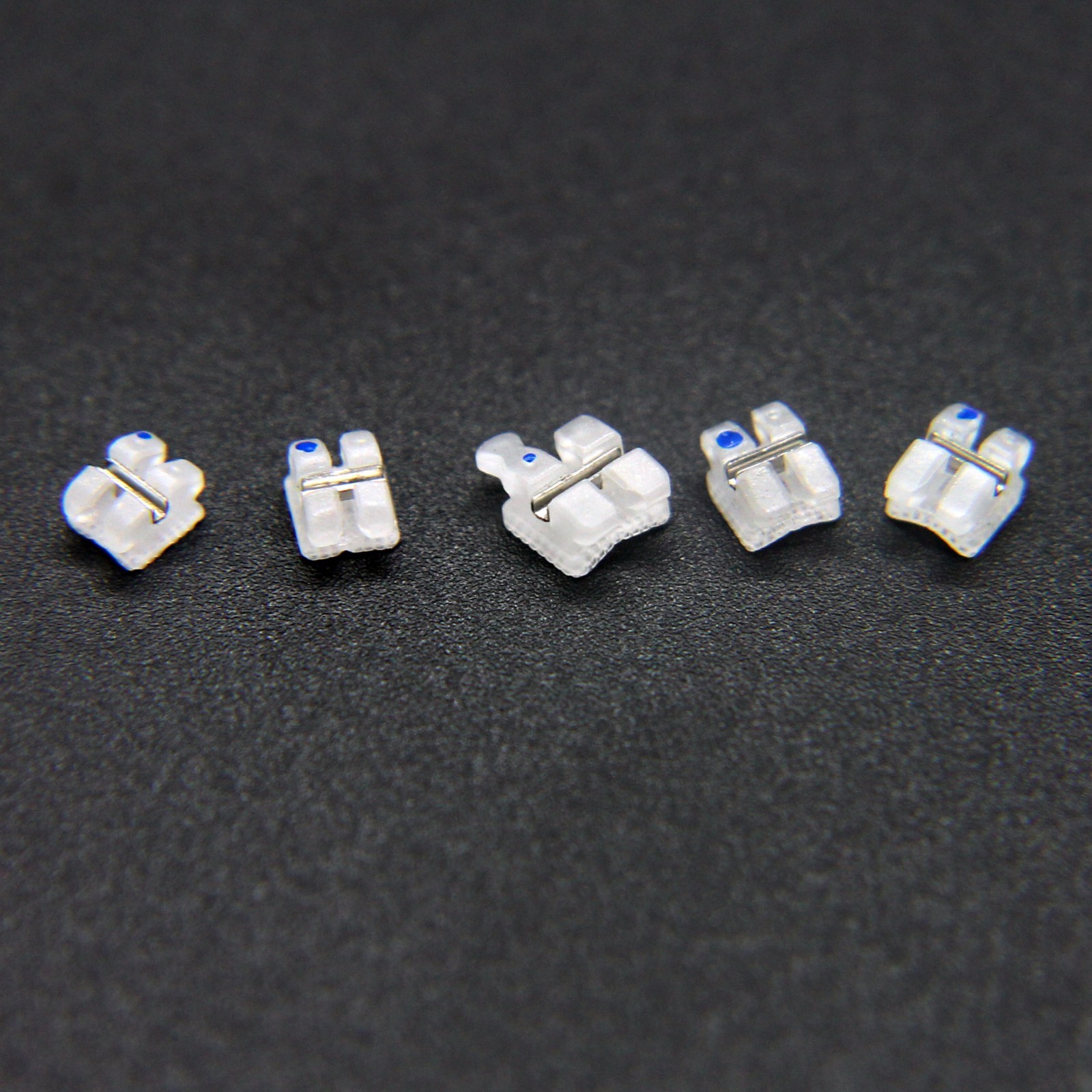 Orthodontic Metal Reinforced Ceramic Bracket Braces Roth 018 3 hooks 3M ...