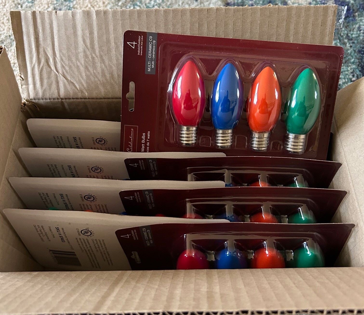 LOT OF 10 (4) Pack CHRISTMAS REPLACEMENT C9 LIGHT BULBS (Multi-Colored ...