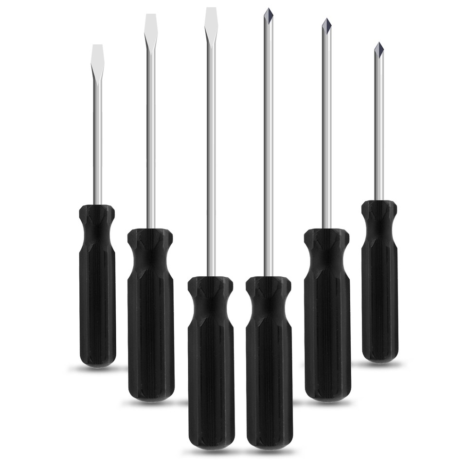 6pk Screwdriver Set Phillips Crosshead Slotted Flathead Non-Slip ...