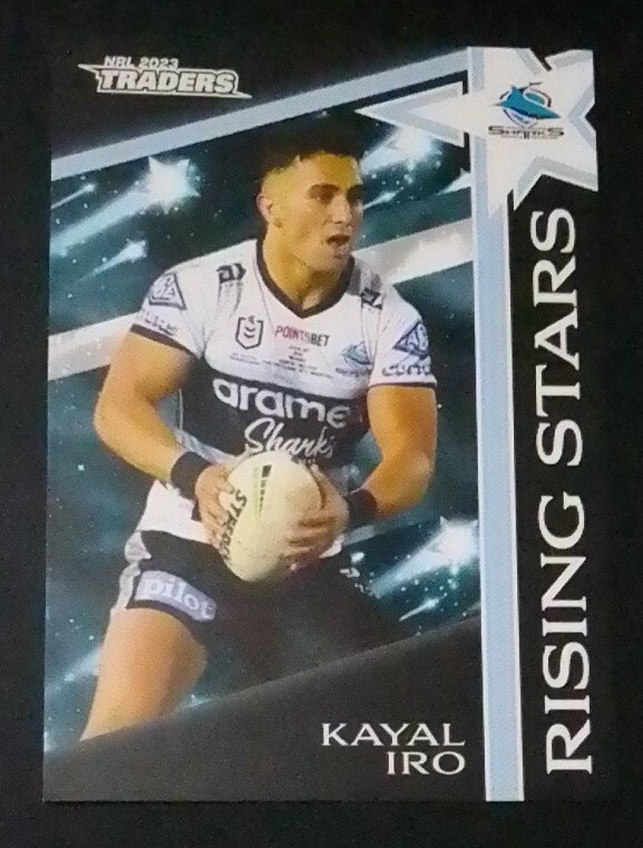2023 nrl traders rising stars card RS12 KAYAL IRO cronulla sharks ...
