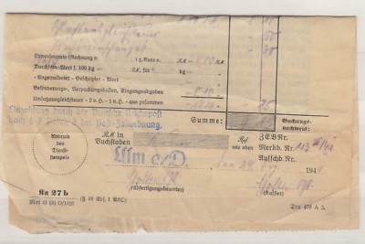 Germany 1941 Dispatch Receipt J2108 | eBay UK