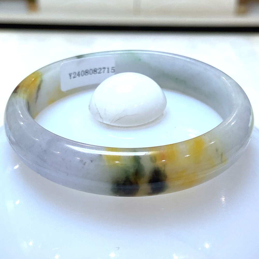 Certified Grade A Multicolor 57mm Natural Burma Jade jadeite Bangle ...