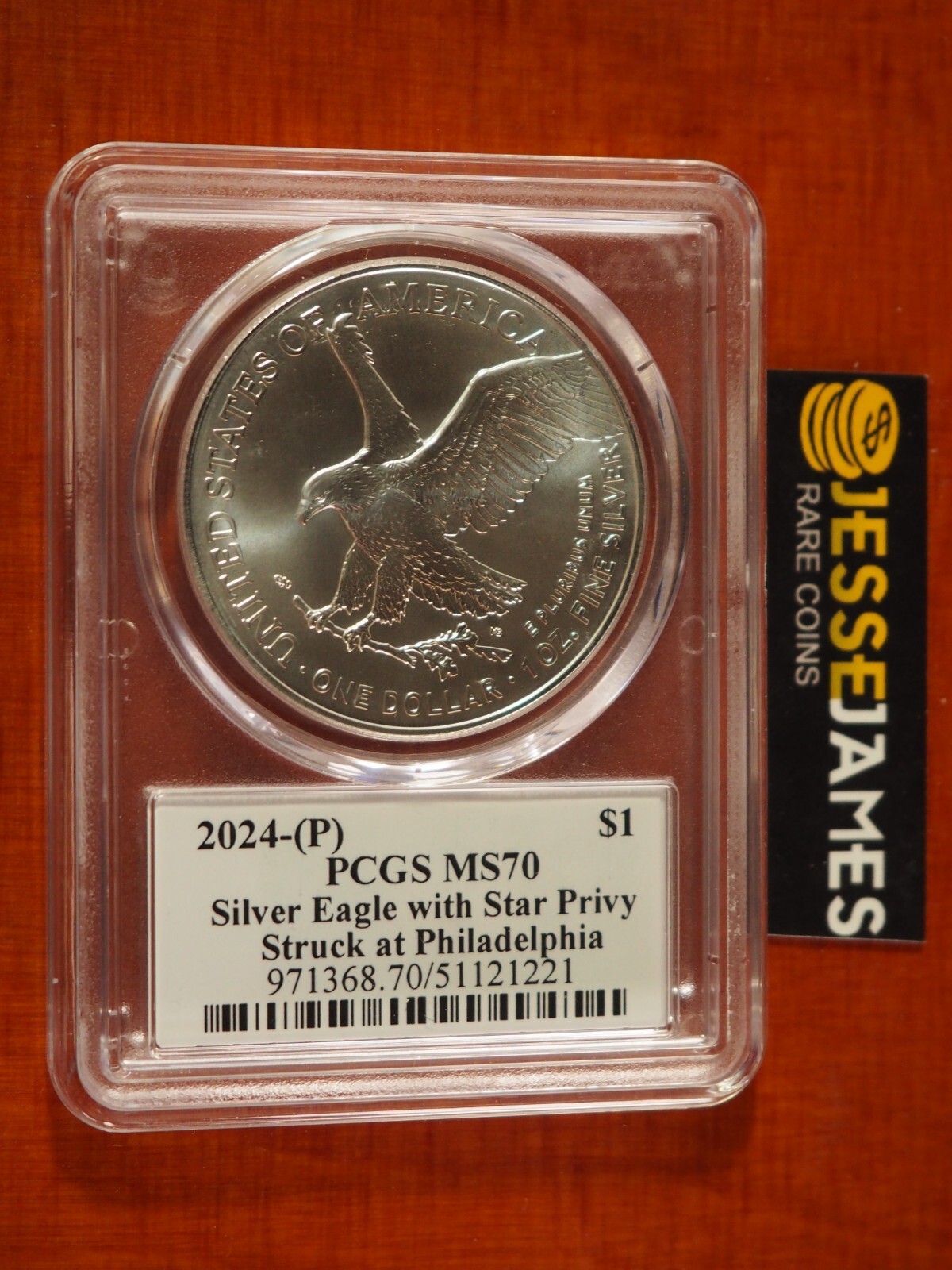 2024 (P) SILVER EAGLE PCGS MS70 STAR PRIVY STRUCK AT PHILADELPHIA ULTRA ...