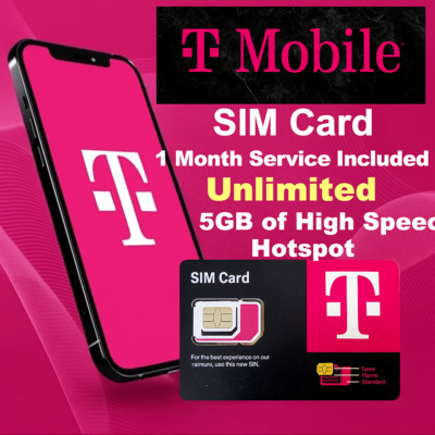 T-Mobile SIM Card Unlimited 5G/4G LTE Plan 5GB High speed hotspot - 30 ...