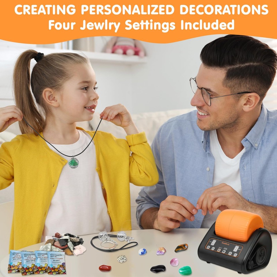 Rock Tumbler Kit, Complete Rock Polisher Machine, Durable 1 Lb Barrel ...