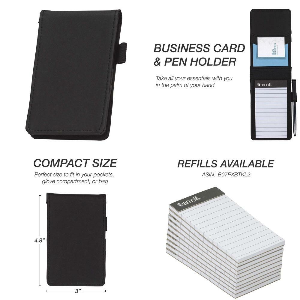 Samsill Mini Pocket Notepad Holder/Memo Book Cover, 2 7/16 x 4 1/4 ...