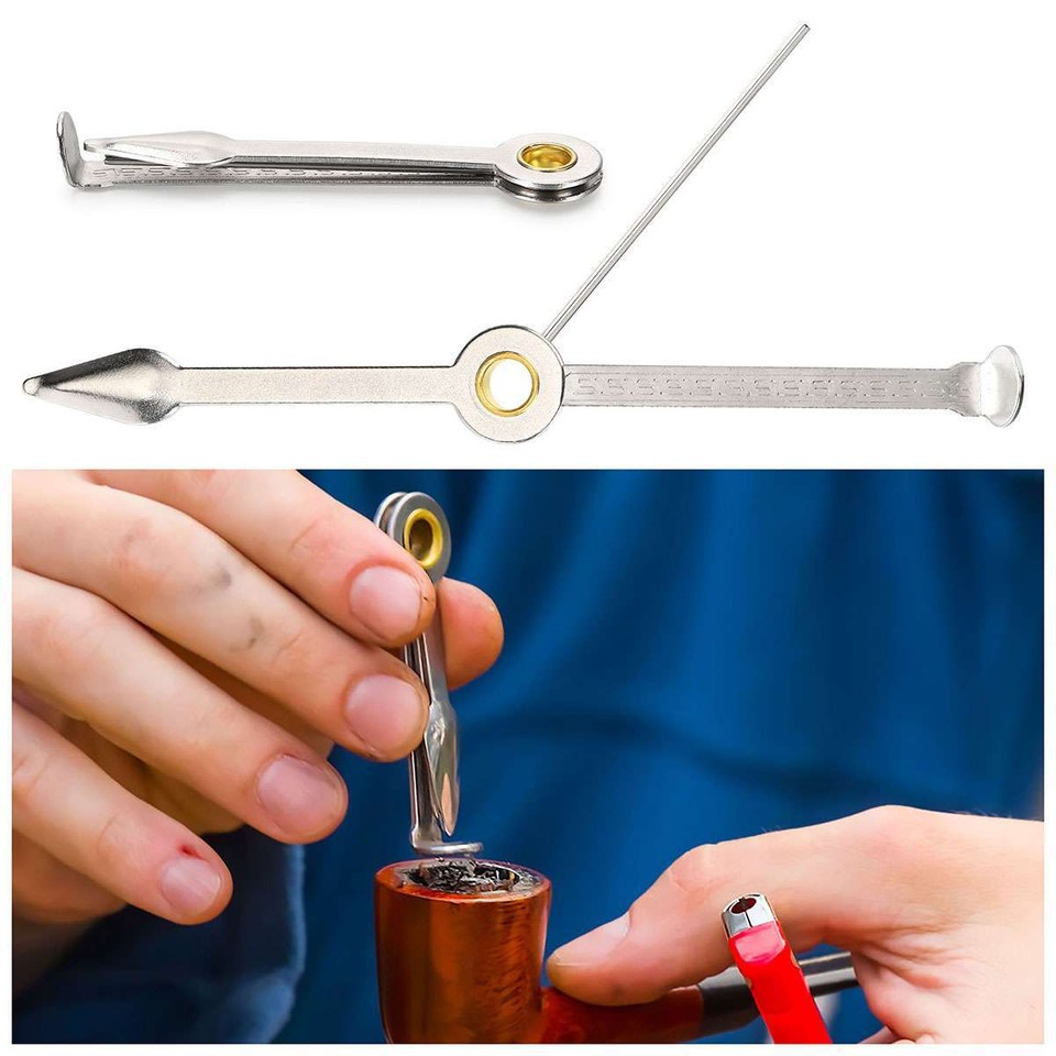 4pcs Pipe Tamper Reamer Tobacco 3 in 1 Smoking Cleaning Tool Stainless ...