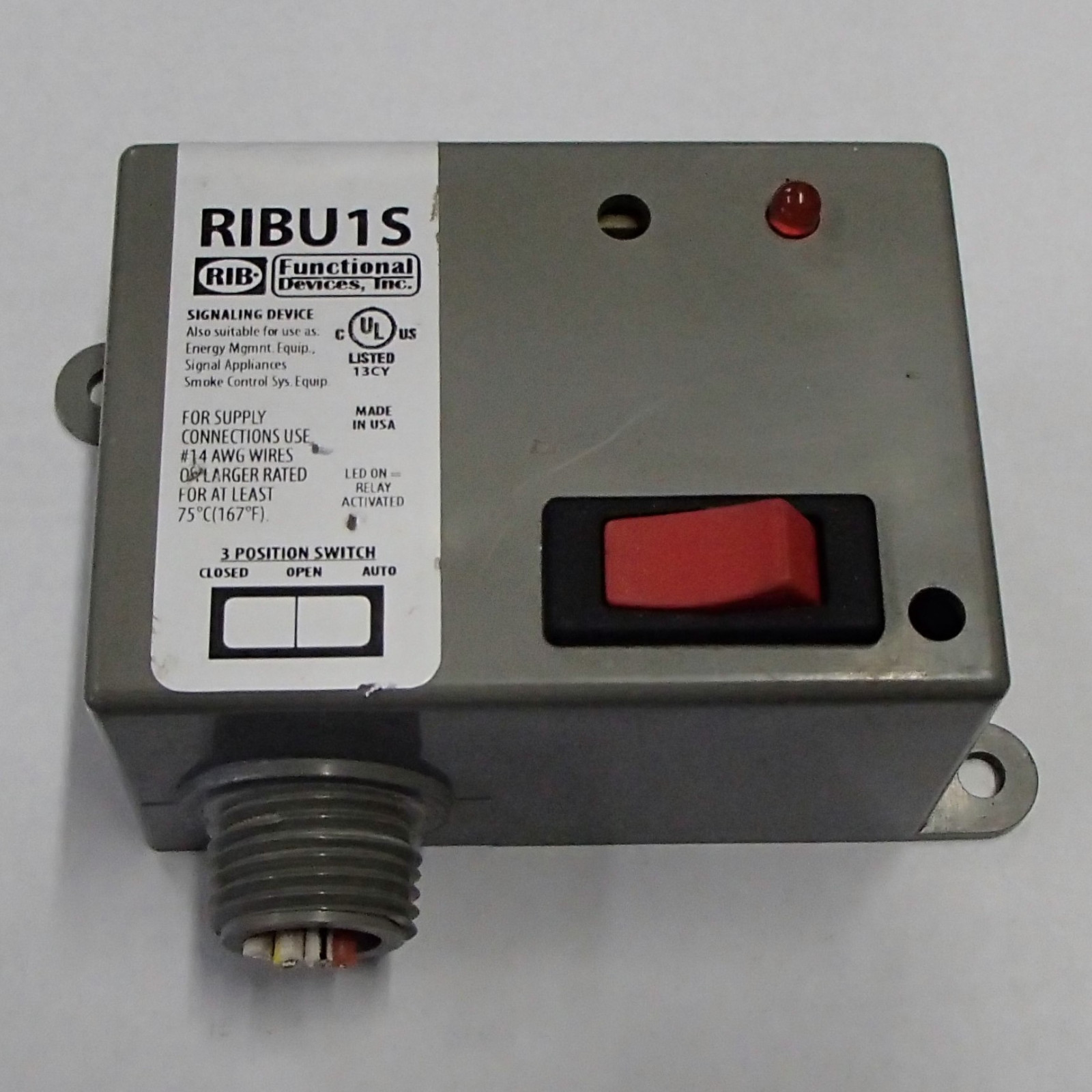 RIB Functional Devices RIBU1S Enclosed 3-Position Switch Used Cut Out ...