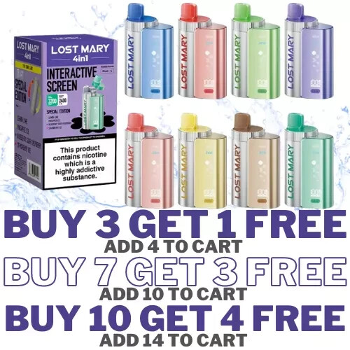 Lost Mary 4 in 1 Vape Pod Kit | 3200 Big Puff | E Cigarette | E-Cig ...