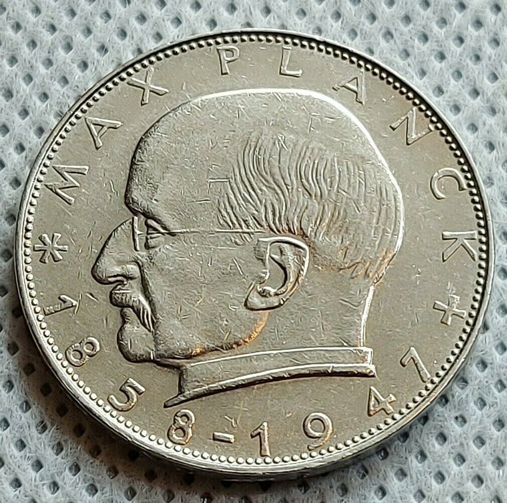 Germany coin - Federal Republic 2 Mark, 1958 G, Max Planck - Copper ...
