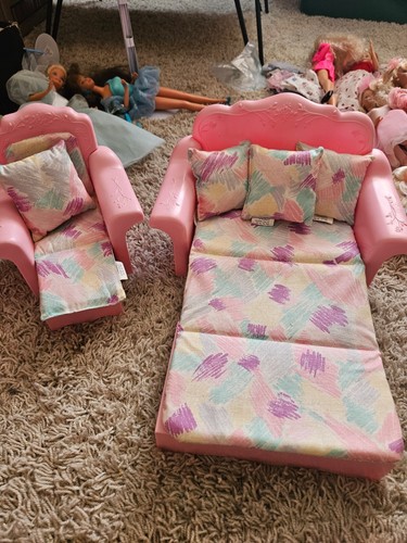 1991 sweet roses barbie couch and chair set/pull out sofa | eBay