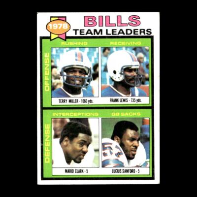Terry Miller/Frank Lewis/Mario Clark/Lucius Sanford 1979 Topps Bills ...