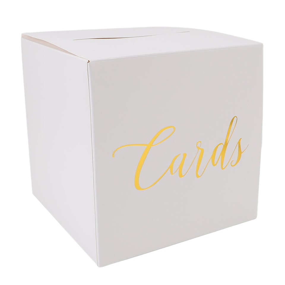 White Card Box 22x22x22.5cm Simple Elegant Card Receiving Box With 10 ...