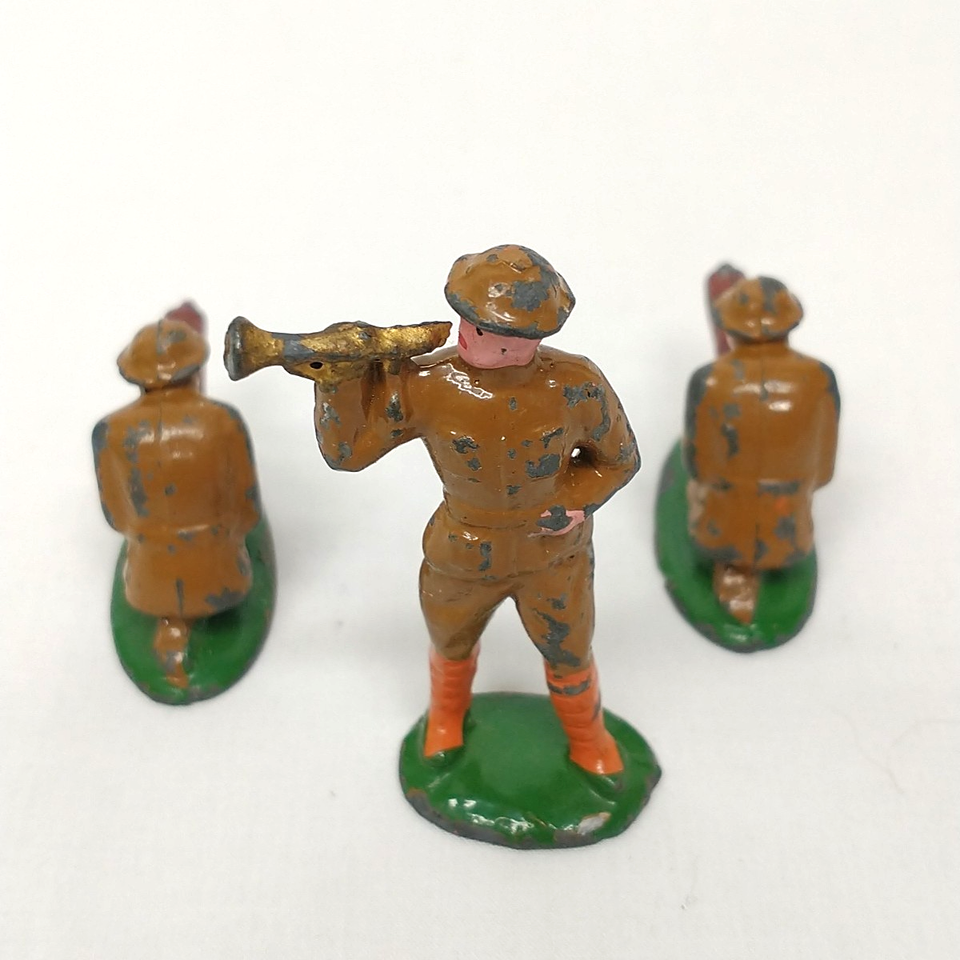 Vintage 1930s Barclay Manoil Toy Soldiers Bugler +2 Machine Gunner Lot ...