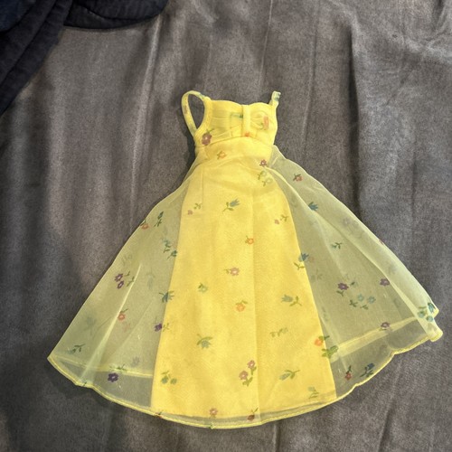 1978 Barbie Get Ups 'n Go #2302 Dress Only Yellow Floral Long Chiffon ...