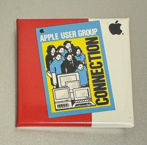 Vtg APPLE USER GROUP CONNECTION Pinback BUTTON Computer | eBay