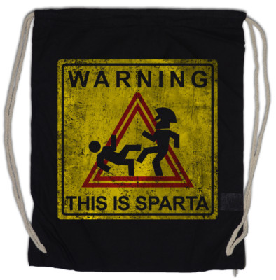 WARNING THIS IS SPARTA SIGN Drawstring Bag Kick Fun Hole Leonidas 300 ...