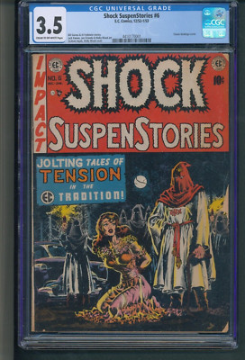 Shock SuspenStories #6 CGC 3.5 CrOw Pages EC Bondage Hooded Vigilante ...