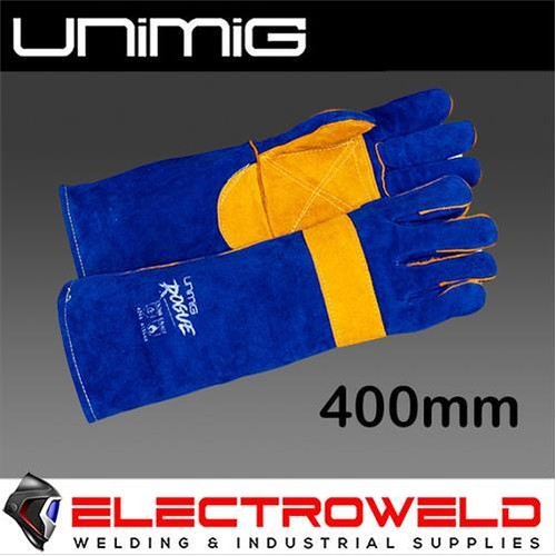 UNIMIG 400mm / 680mm Long Leather Welding Gloves Mig Heat Flame ...