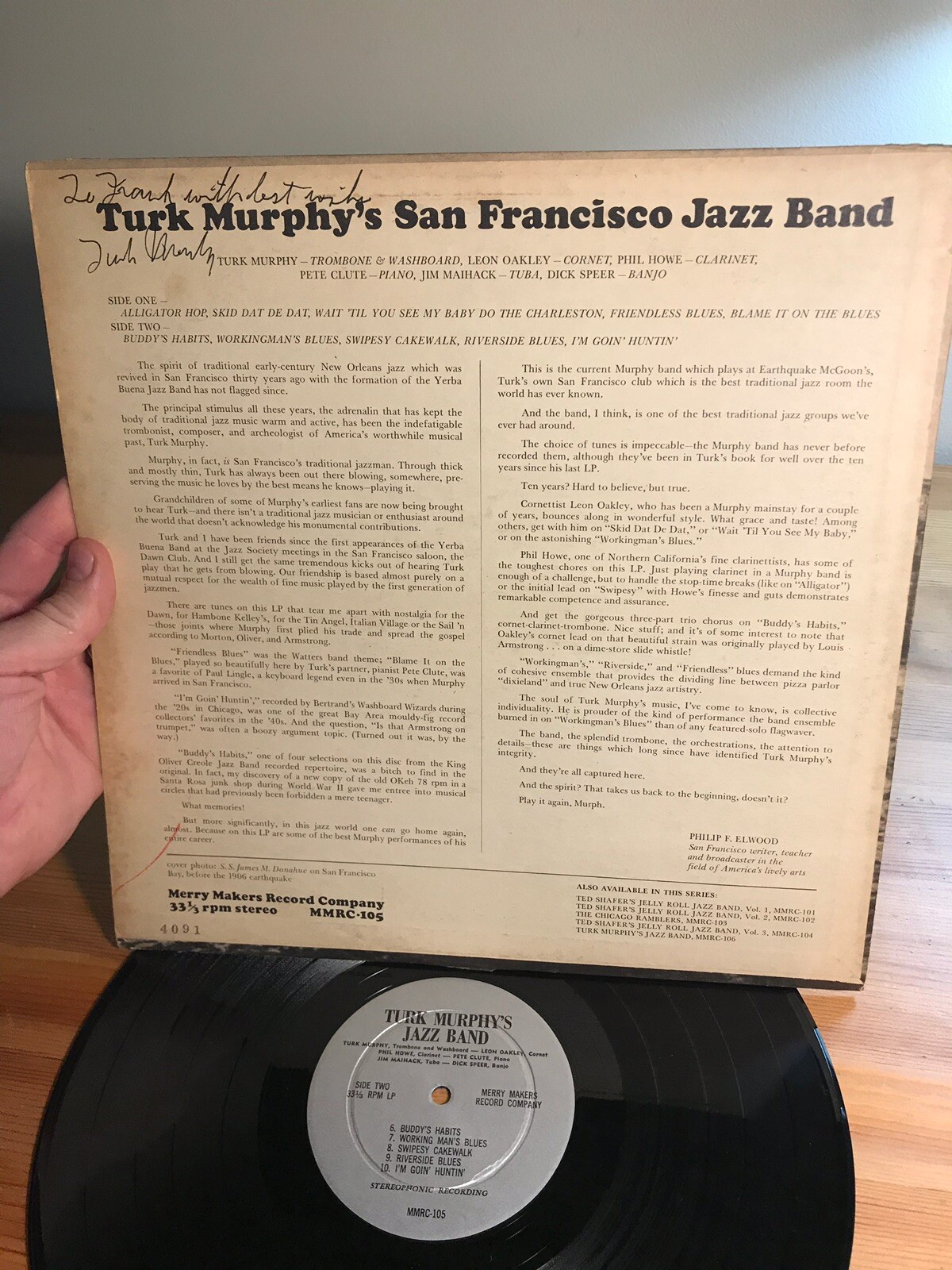 Turk Murphy’s San Francisco Jazz Band Vinyl Record Album | eBay