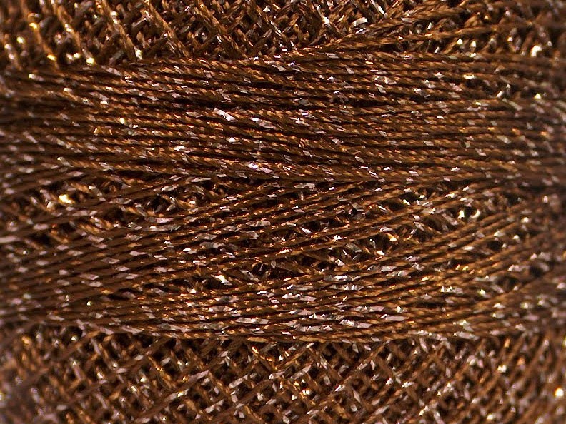 Brown Copper Silver Metallic Braid Thread 20gr YarnArt Camellia 52251 ...