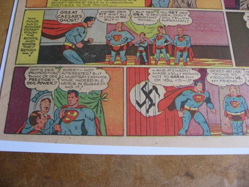 SUPERMAN COMIC PAGE 281 1945 HITLER GOERING NAZIS AS SUPERMAN NICE WOW ...