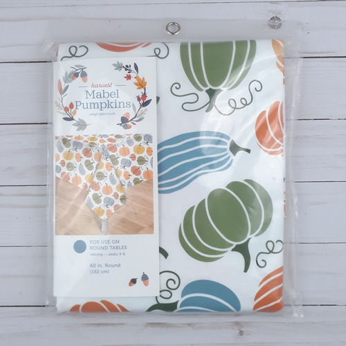 Vinyl Tablecloth 60 in Round Fall Halloween Mabel Pumpkin Picnic Party ...
