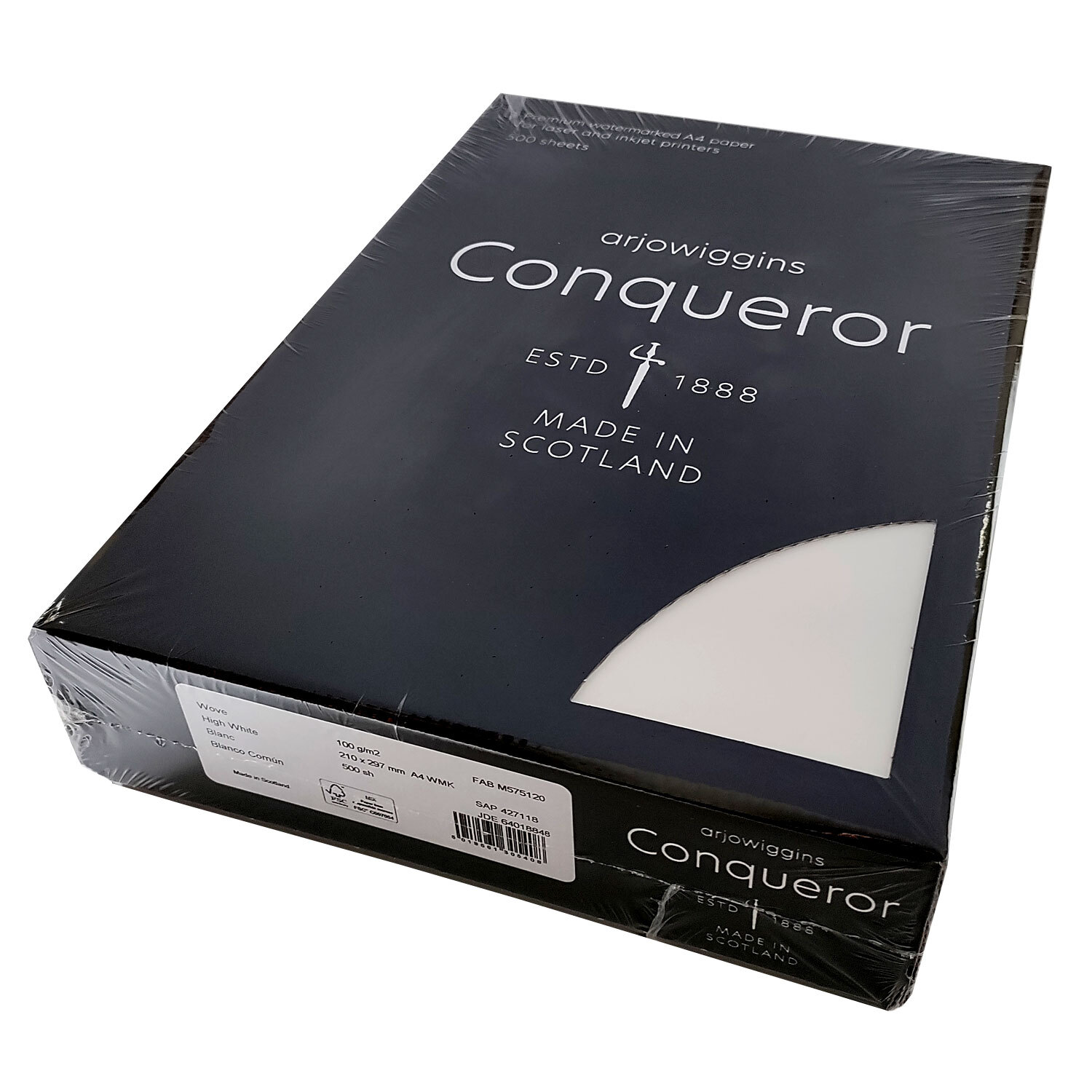 Conqueror High White Wove 100gsm A4 Paper Premium Watermarked Laser 500 ...