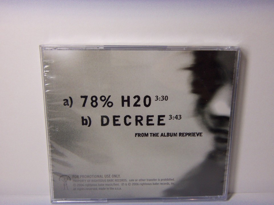 PROMO CD ANI DIFRANCO 78% H2O & DECREE, 2006 RIGHTEOUS BABE RECORDS NEW ...