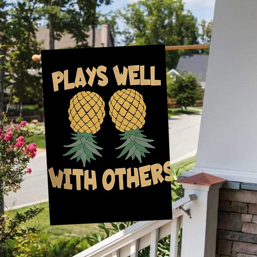 Pineapple Inverted Garden Flag Outdoor Porch Welcome Holiday Decoration ...