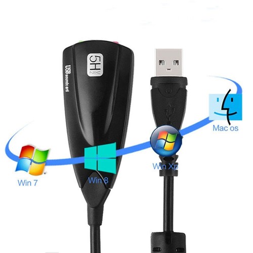 Stereo Mic/Headphone USB To 3.5mm Audio Sound Card External Adapter ...
