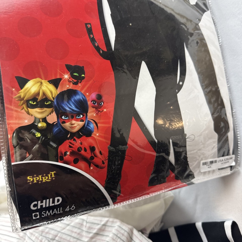 Spirit Halloween Kids Cat Noir Costume Miraculous Ladybug (Child, Small ...