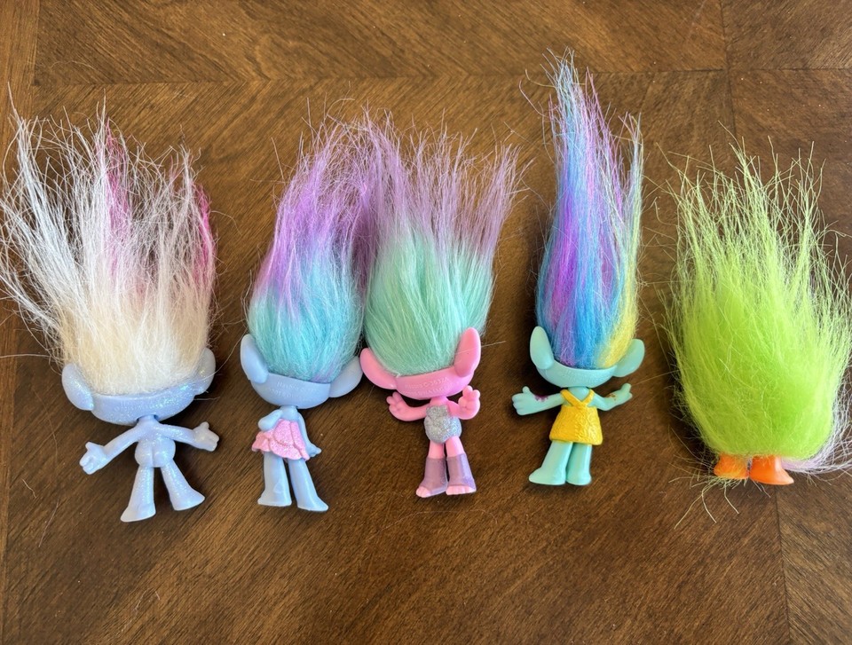 Lot of 5 Dreamworks Trolls the Movie Figures Guy Diamond Poppy Smidge ...