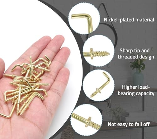 100 Pack L Hooks Screw in Hooks Small L Shaped Hooks Right Angle 3/4 ...