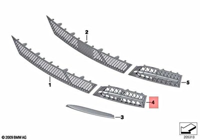 Genuine BMW F07 Gran Turismo Front Bumper Open Grille Right OEM ...
