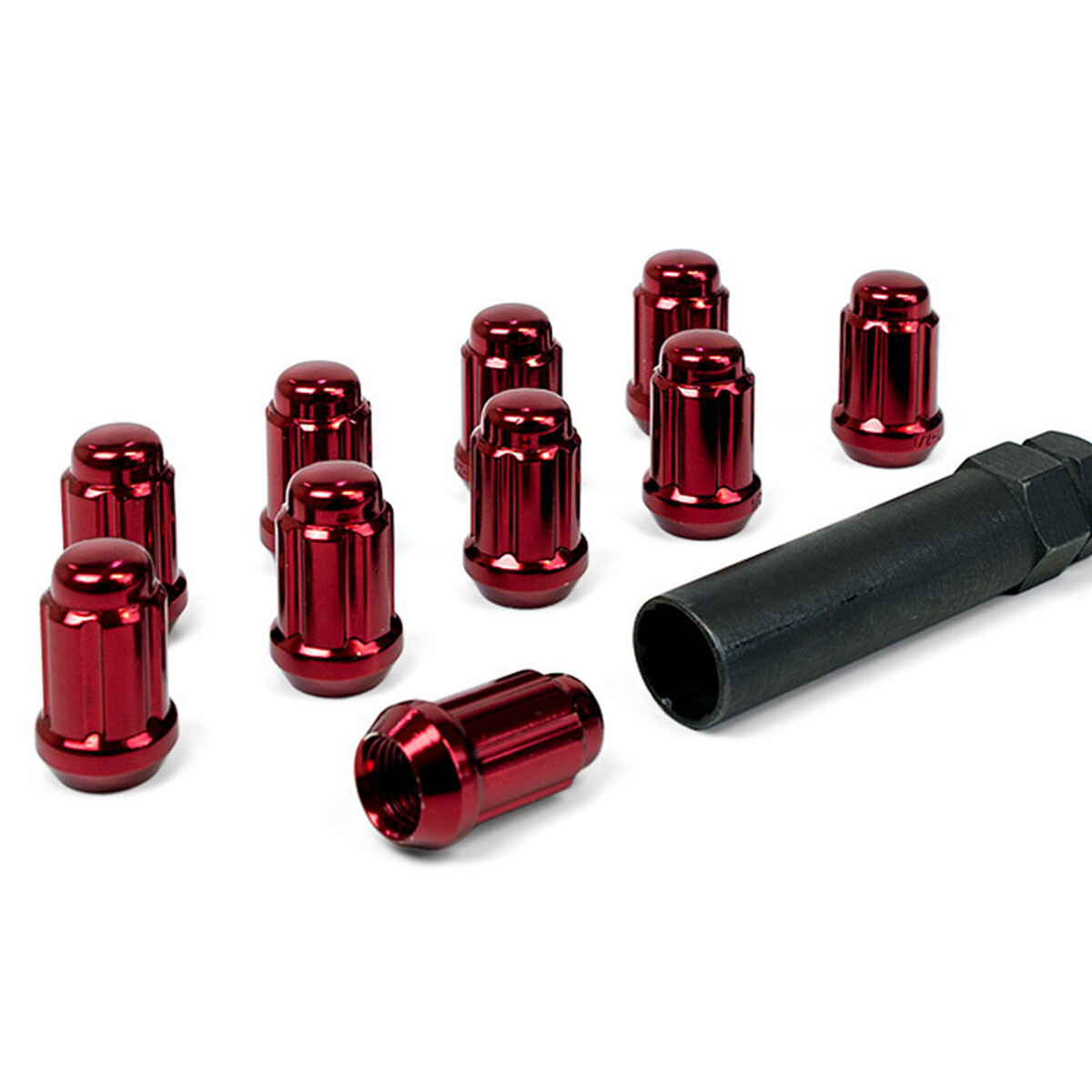 SAAS Red Wheel Nuts S/D 6 Spline 1/2" 10 Pack - Small Diameter Triple ...