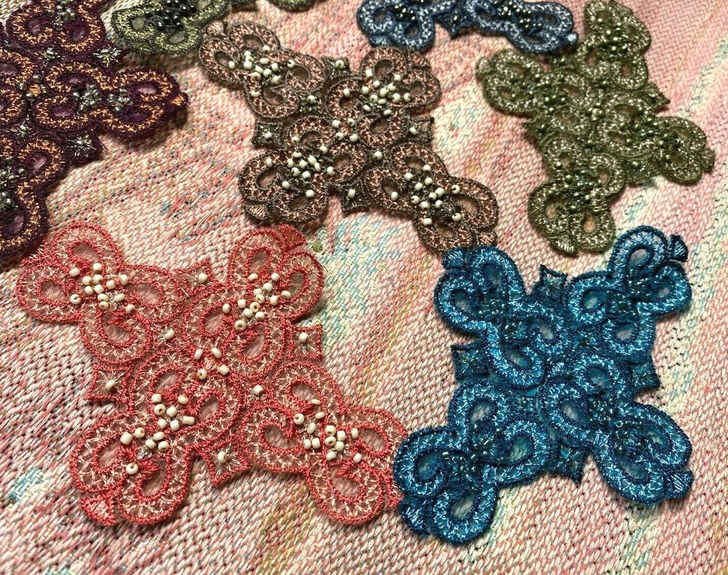 celtic cross applique glass beads Renaissance SCA hand sewn 1pc | eBay