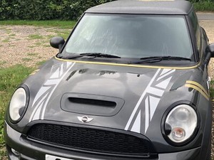 PAIR OF MINI COOPER S Union Jack BONNET Racing STRIPES VINYL GRAPHICS ...
